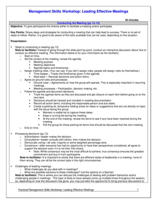 Leading effective meetings facilitator guide | PDF