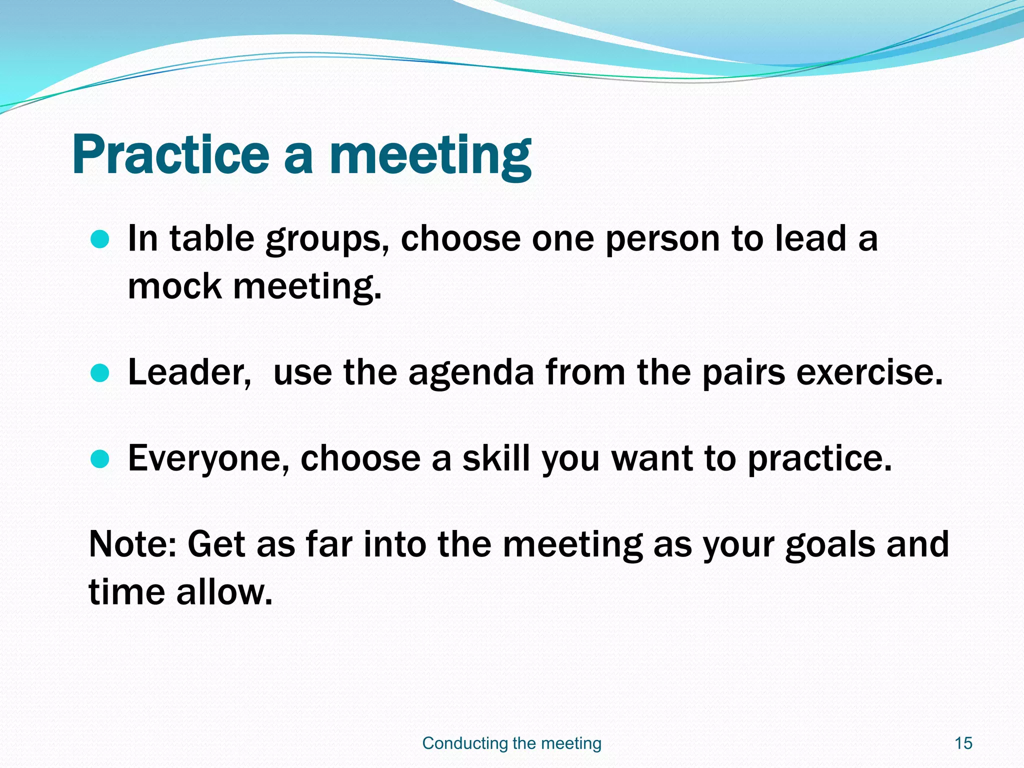 Leading effective meetings slides | PPTX