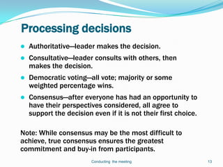 Leading effective meetings slides | PPTX