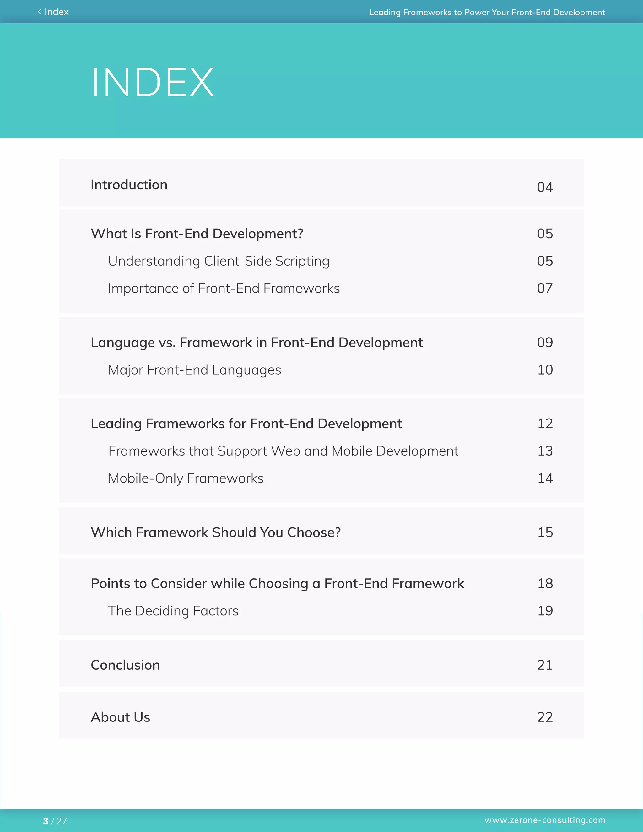 Leading frameworks to power your front end development | PDF