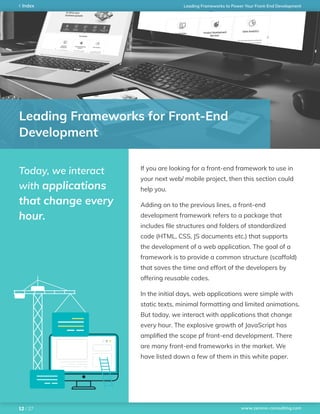 Leading frameworks to power your front end development | PDF