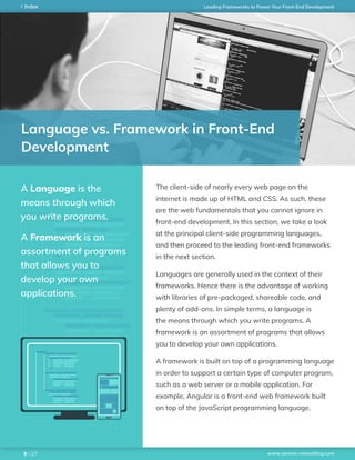 Leading frameworks to power your front end development | PDF