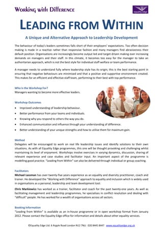 Leading From Within | PDF | Business | Business and Finance