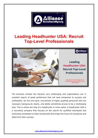 Leading Headhunter USA - Recruit Top-Level Professionals | PDF
