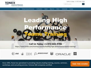 Leading high performance teams training | PPTX