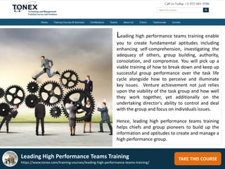 Leading high performance teams training | PPTX