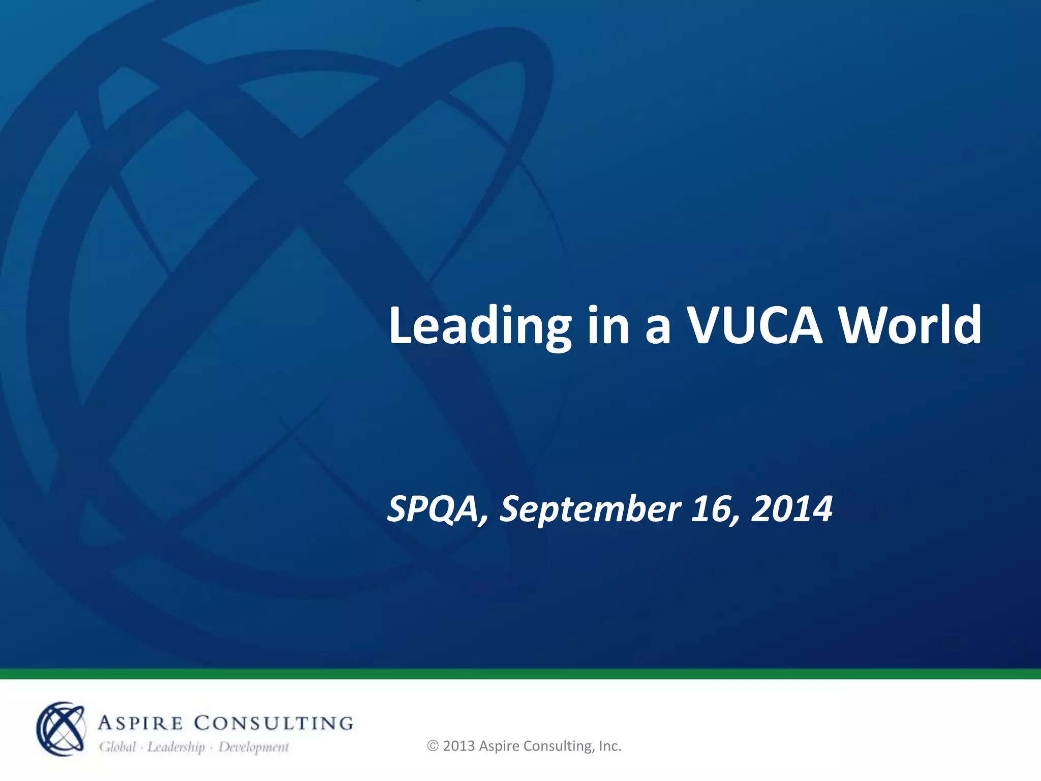 Leading in a vuca world terrell | PDF
