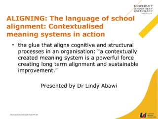 Leading, learning and aligning keys to sustaining school improvement | PPT