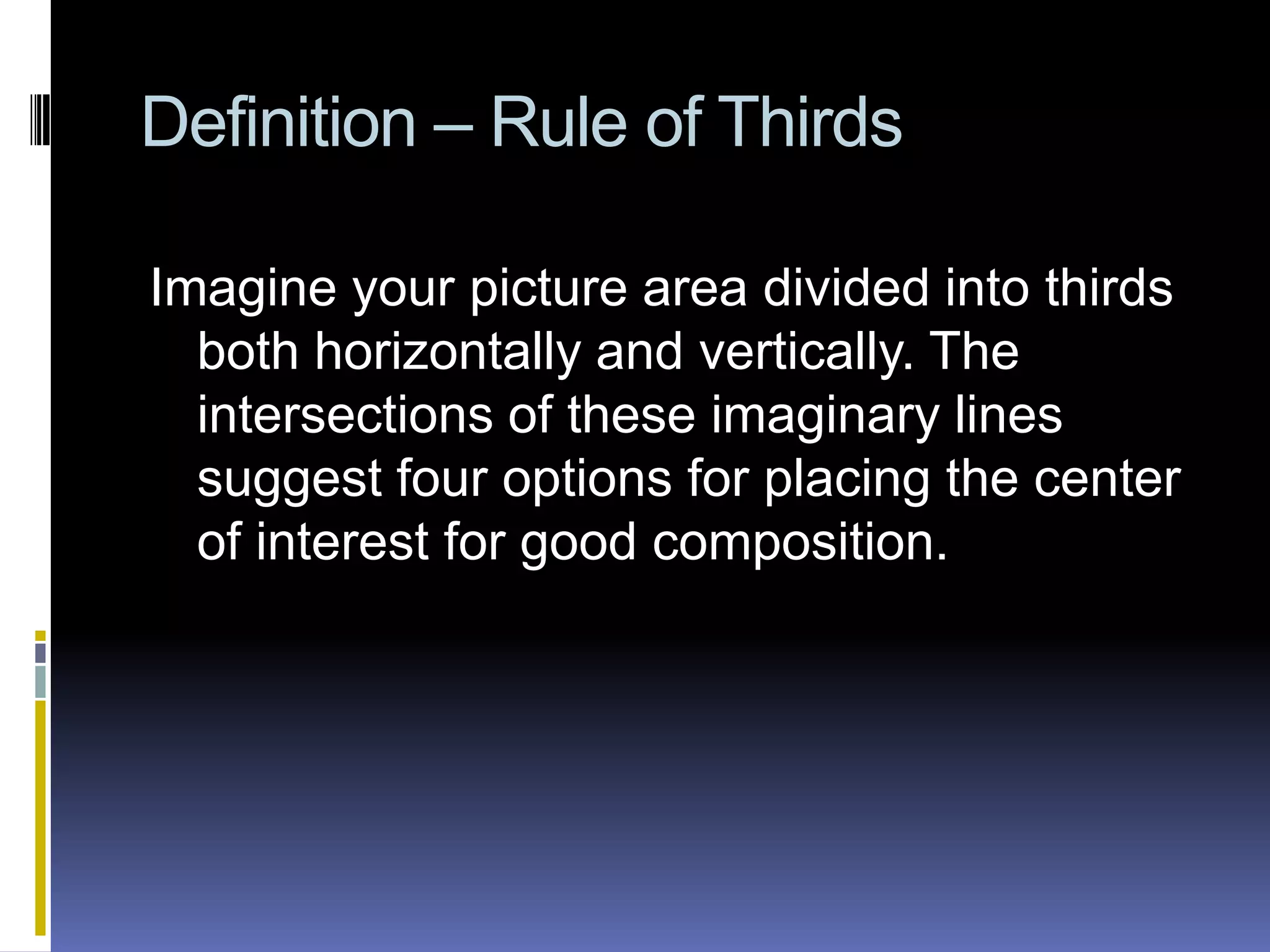 Photography - Composition. Leading lines, framing and rule of thirds ...