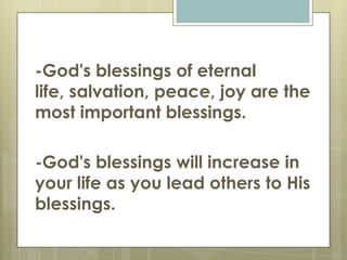 Leading people to inherit god's blessings | PPT
