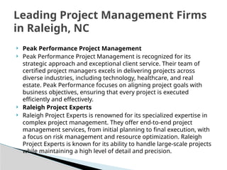 Leading Project Management Firms in Raleigh, NC Your Guide to Success.pptx