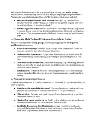 Leading Study Groups Best Practices for Success | PDF