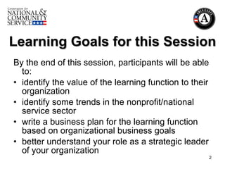 Leading The Learning Function | PPT