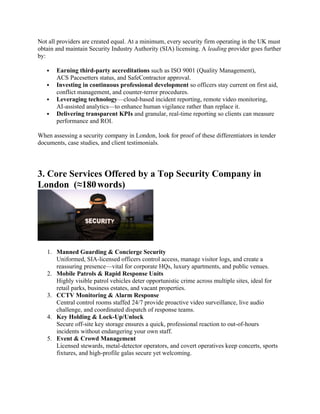Leading the Way choosing the right security company | DOCX