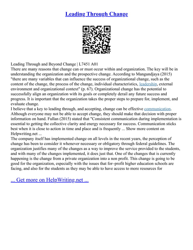 Leading Through Change | PDF