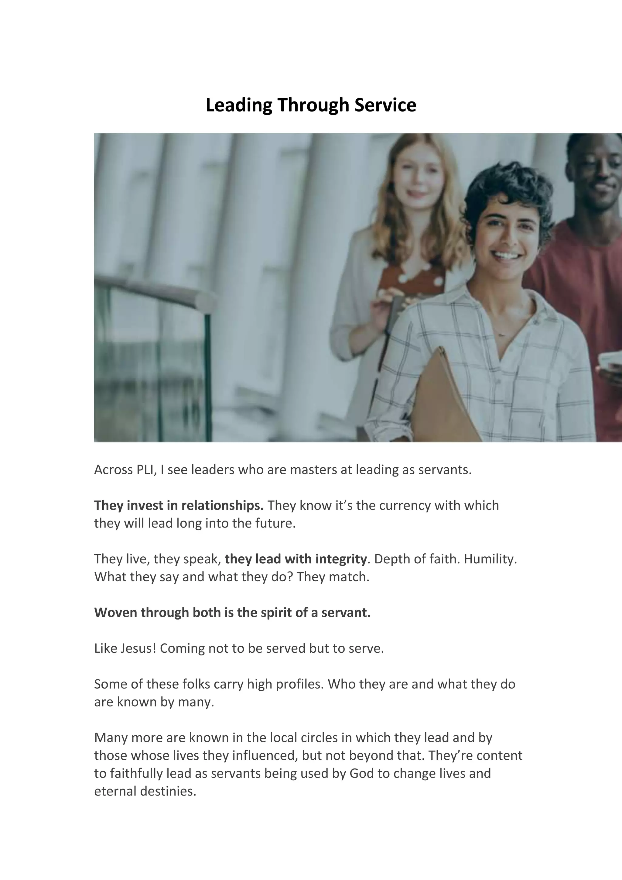 Leading Through Service | DOCX