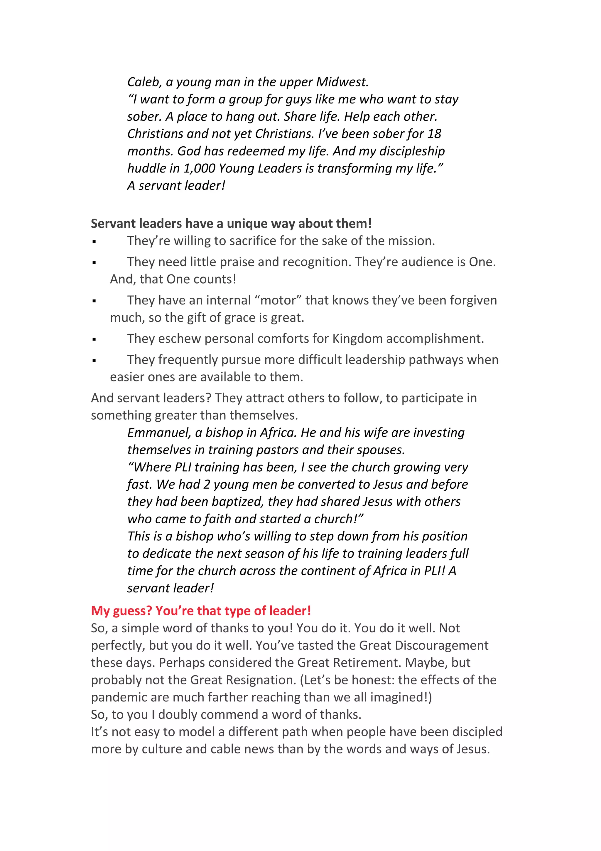 Leading Through Service | DOCX