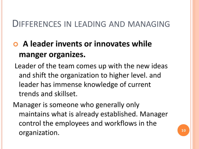 Leading vs managing | PPTX