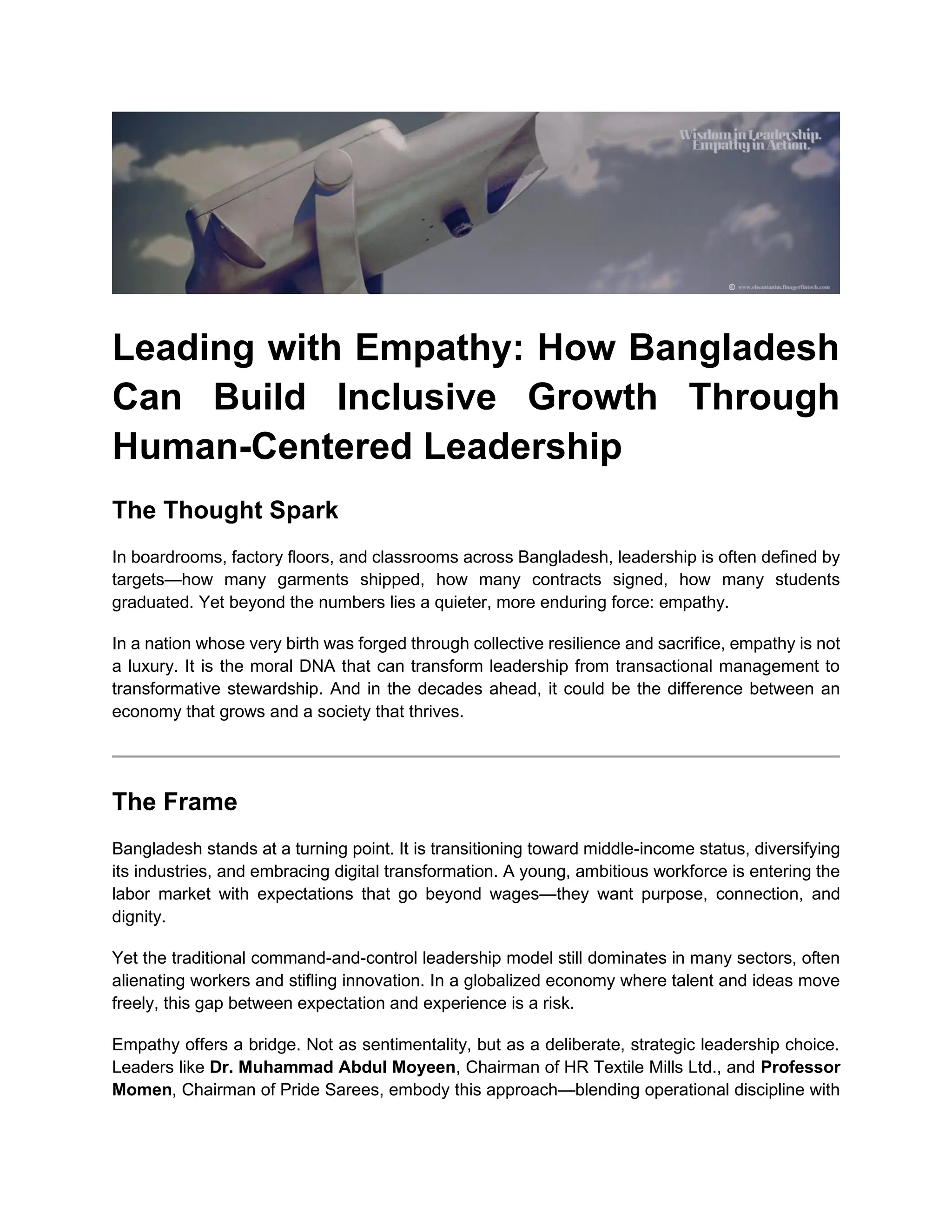Leading with Empathy: How Bangladesh Can Build Inclusive Growth | PDF