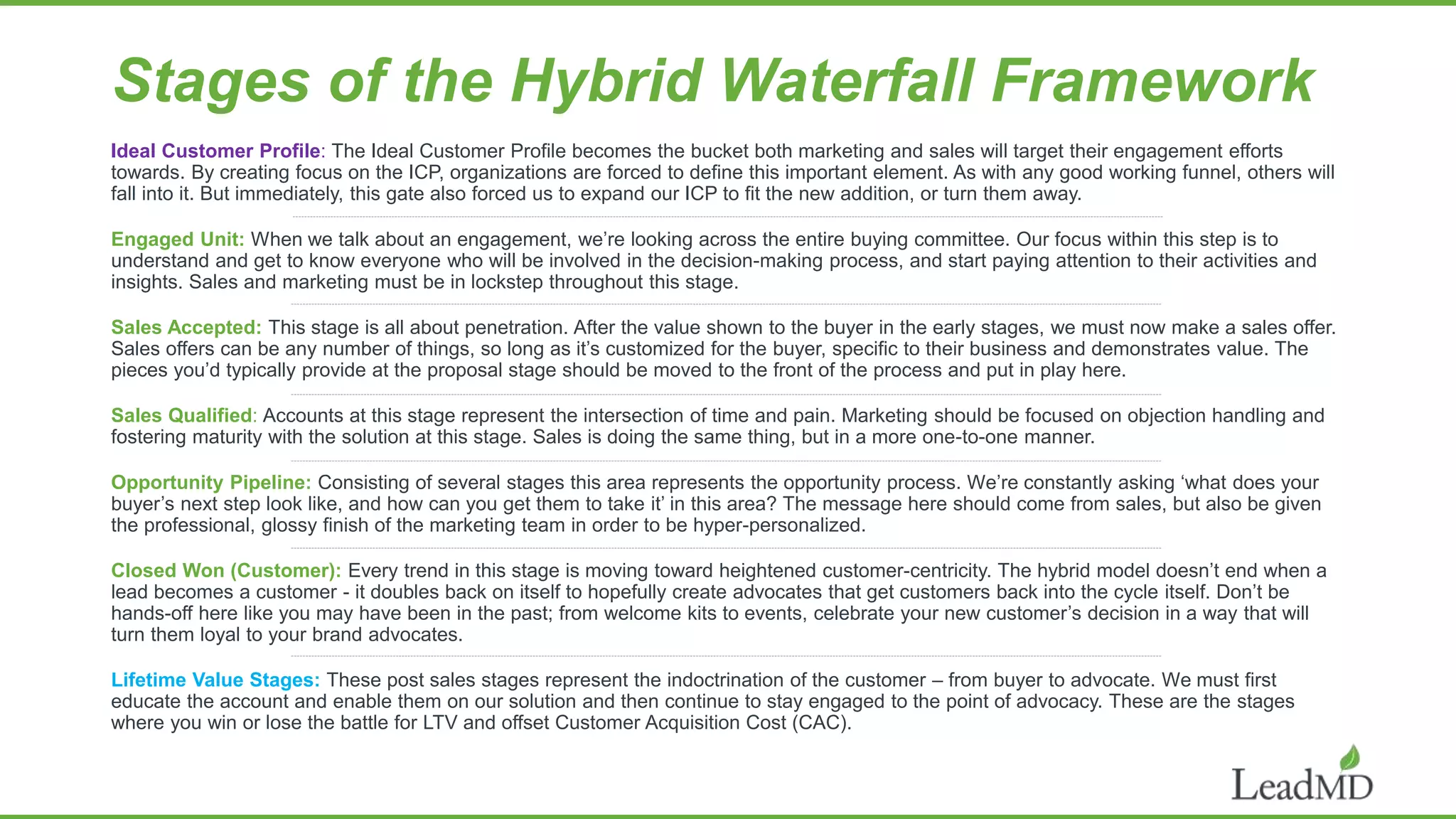 LeadMD Hybrid Waterfall Framework | PPT