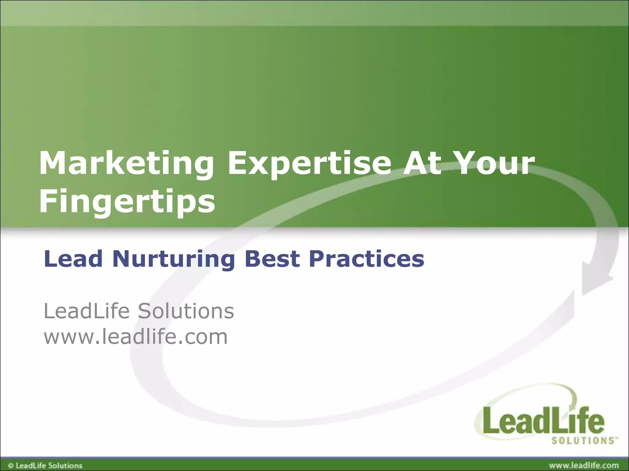 Best Practices: Lead Nurturing | PPT