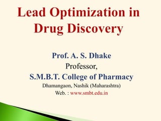 Lead Optimization in Drug Discovery | PPT
