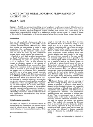 Lead paper | PDF | Chemistry | Science