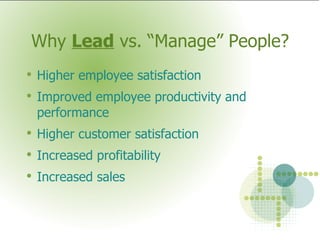 Lead People, Manage Performance | PPT