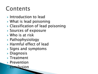 Lead Poisoning Sources