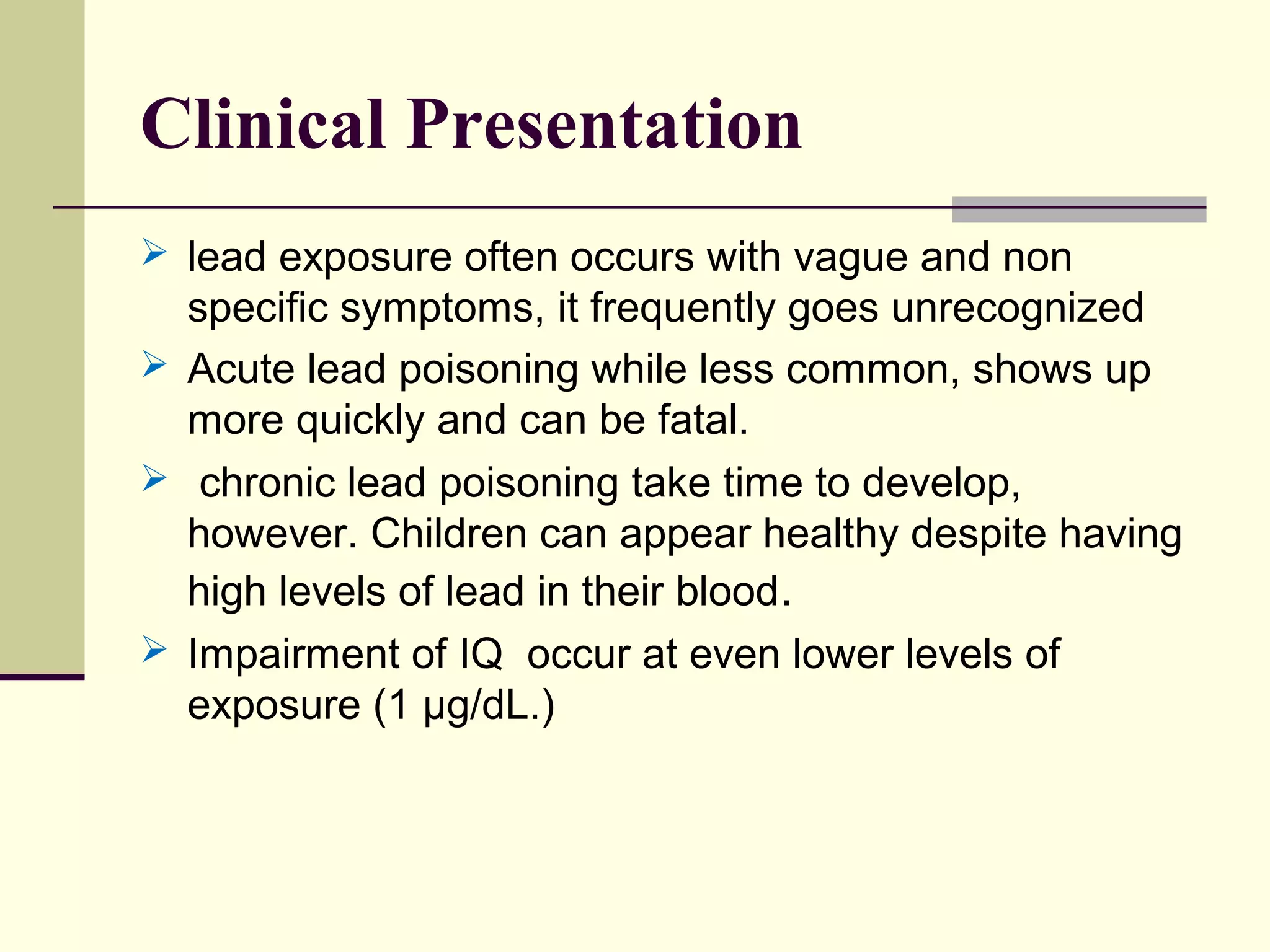 Lead poisoning in Pediatrics | PPT