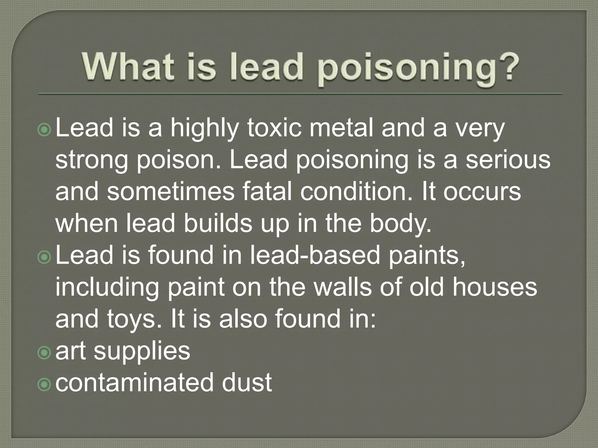 Lead poisoning | PPT