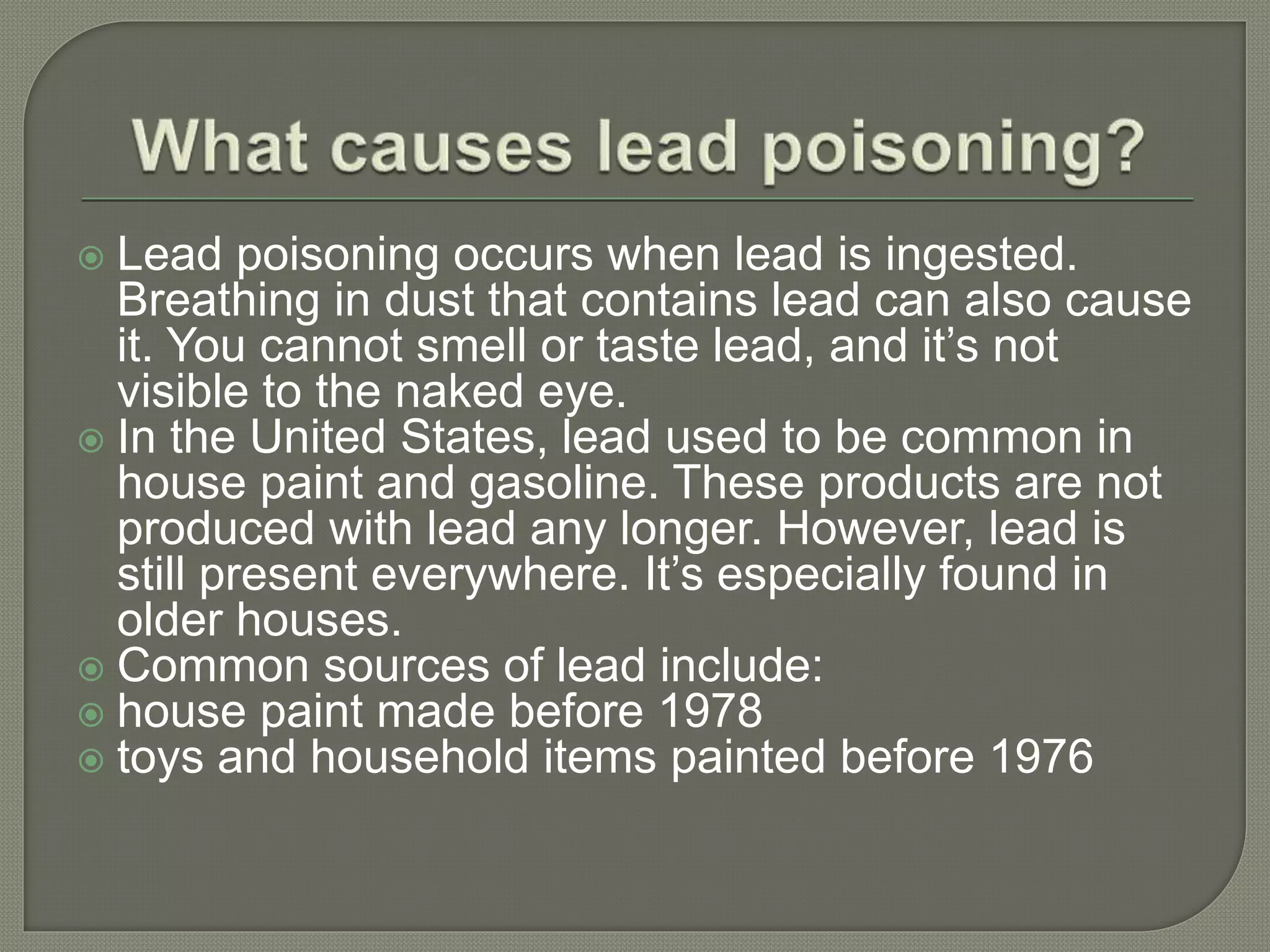 Lead poisoning | PPT