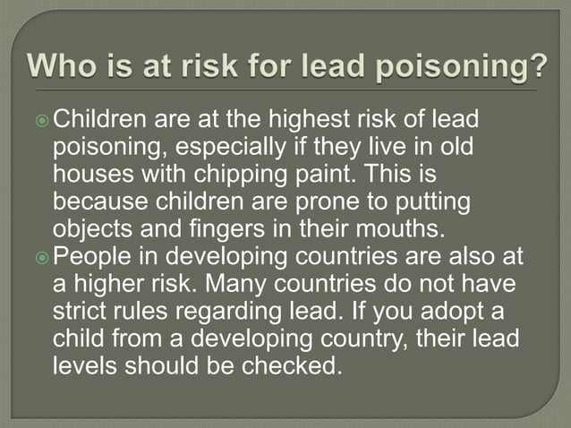 Lead poisoning | PPT