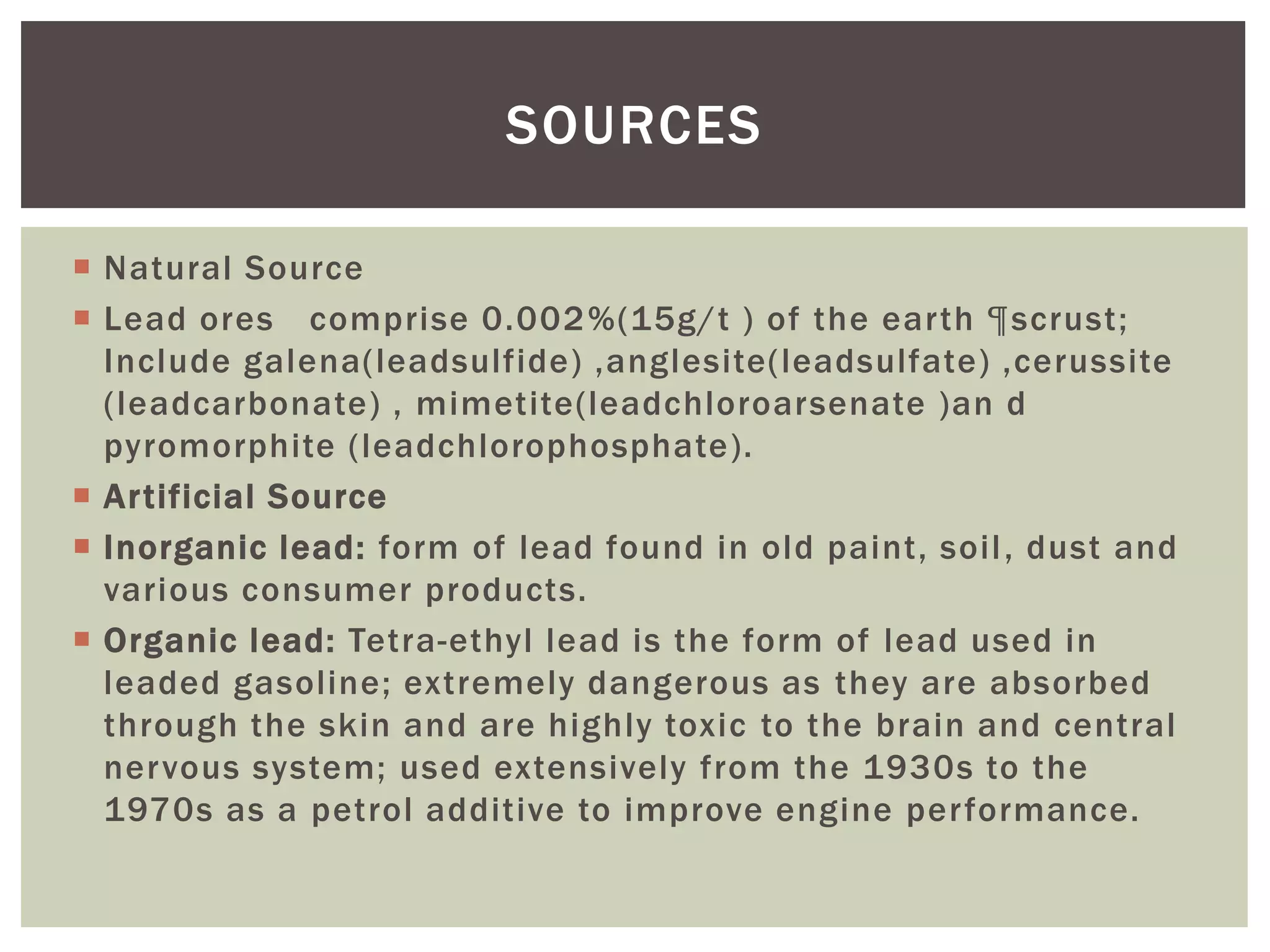 Lead poisoning & its treatment | PPTX