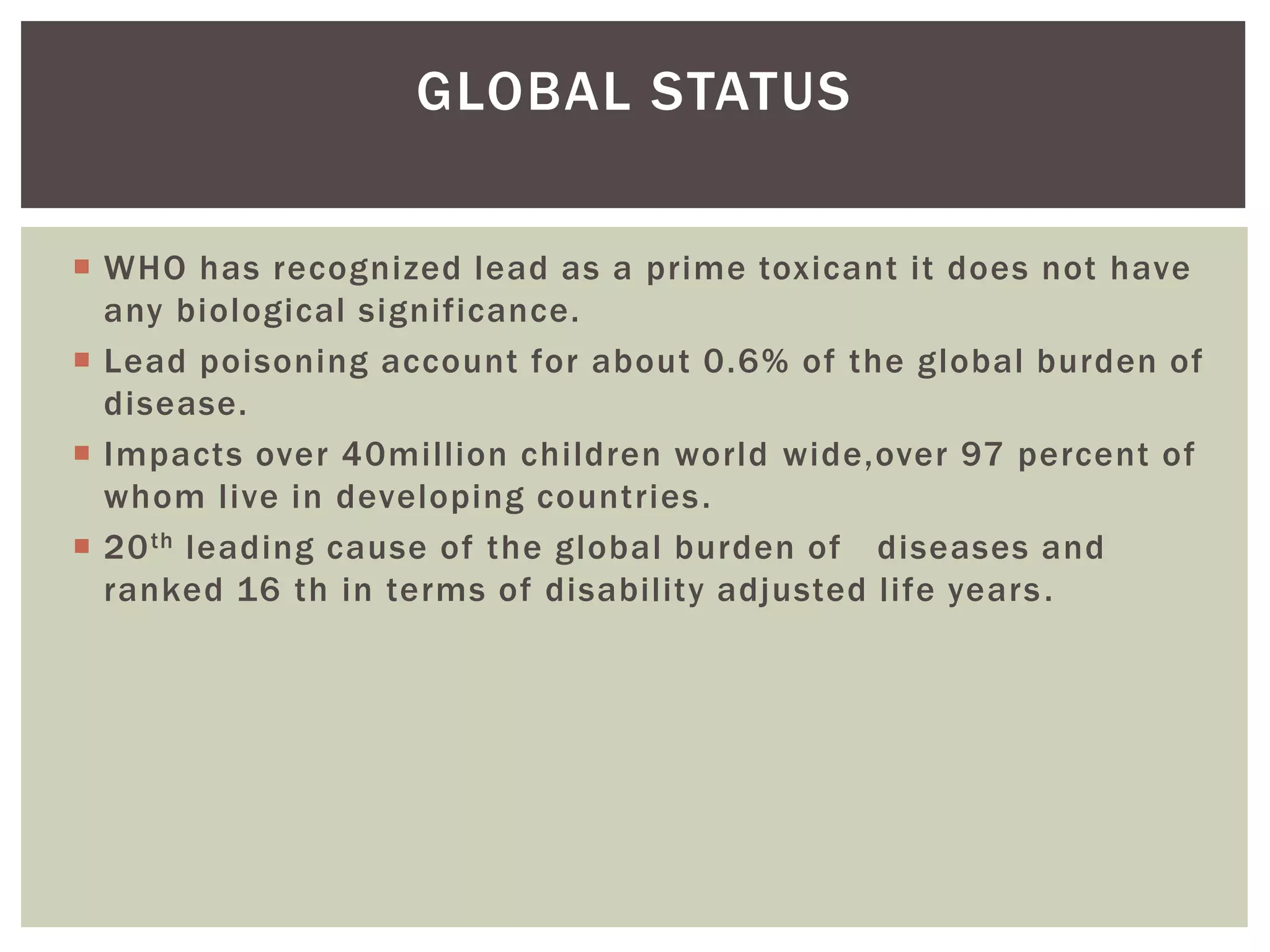 Lead poisoning & its treatment | PPTX