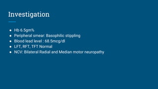 Lead poisoning in neurology | PPTX