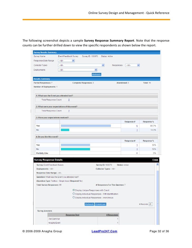 Online Survey Software Reference Guide