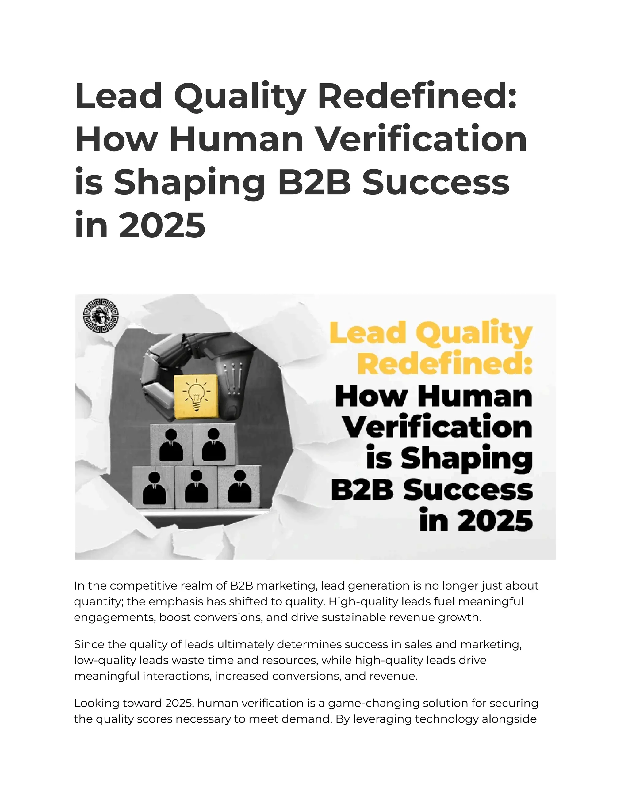 Lead Quality Redefined_ How Human Verification is Shaping B2B Success ...