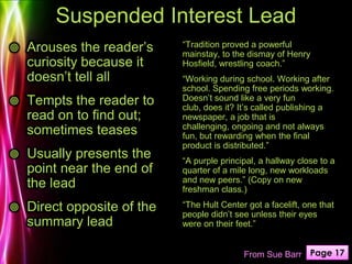 Leads and ledes any way you spell it, it's still the same. | PPTX