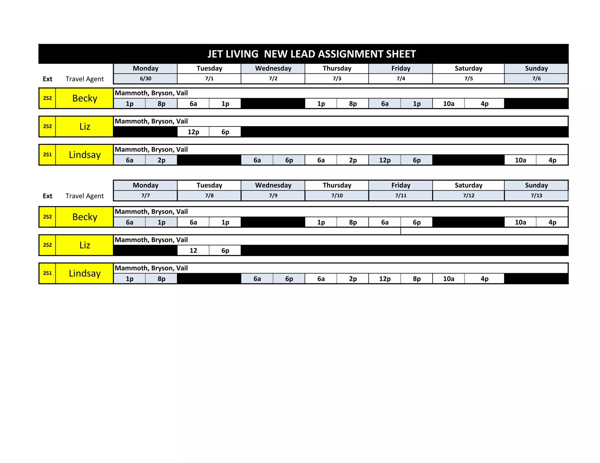 Lead schedule 6.30.14