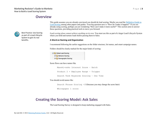 Lead Scoring with Marketo | DOCX | Sales | Business