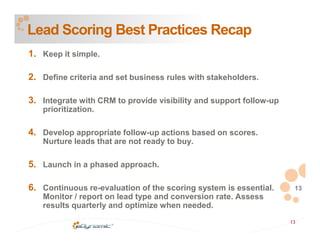 Lead scoring Best Practices | PDF