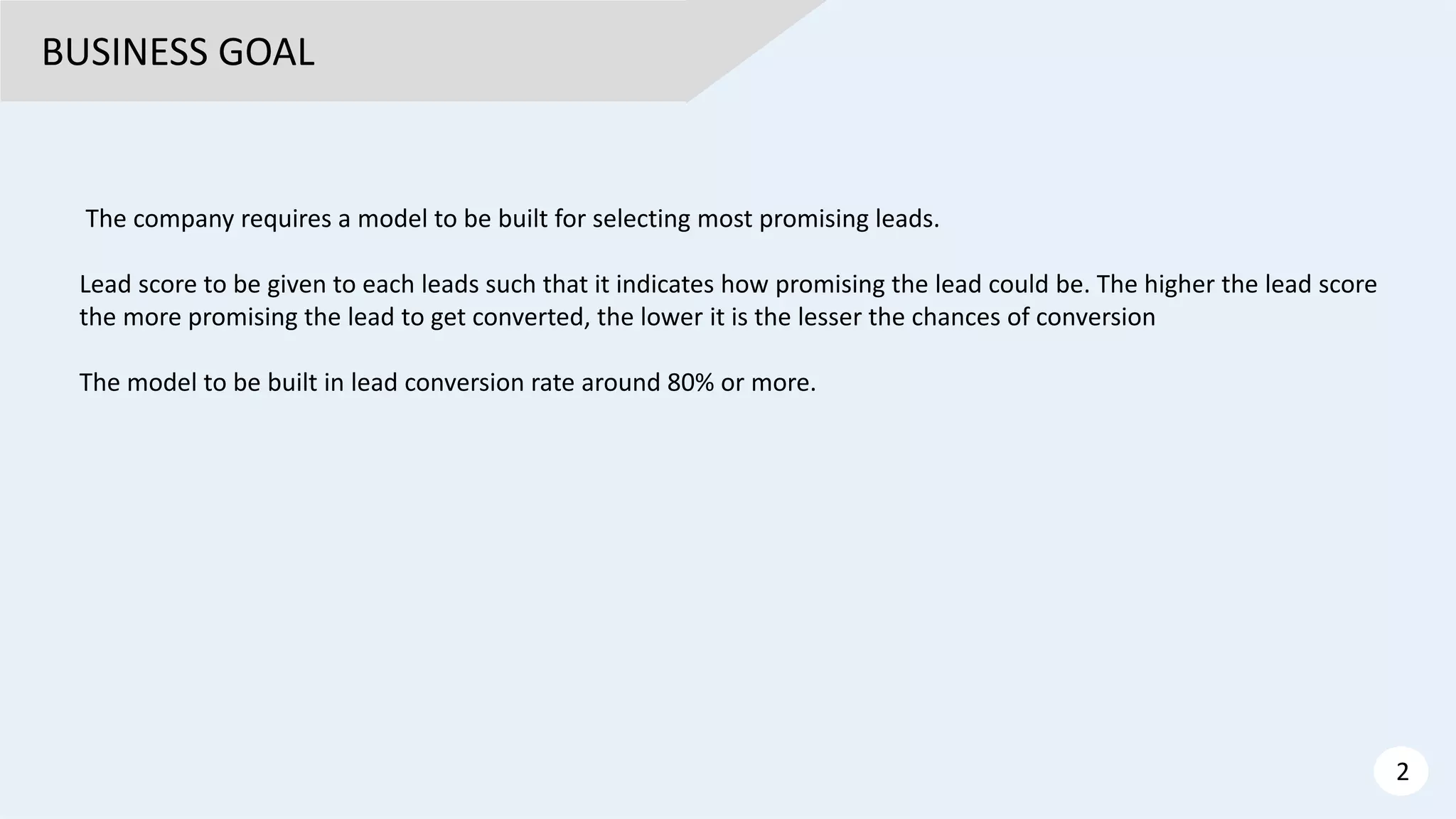 Lead scoring case study presentation | PDF