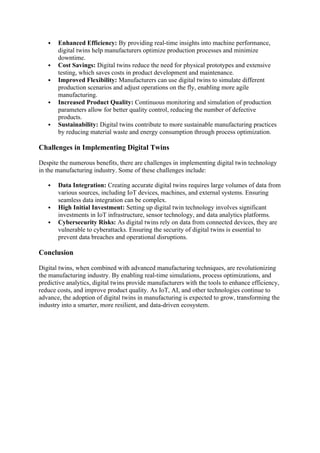 Digital Twins through Advanced Manufacturing Techniques in the ...