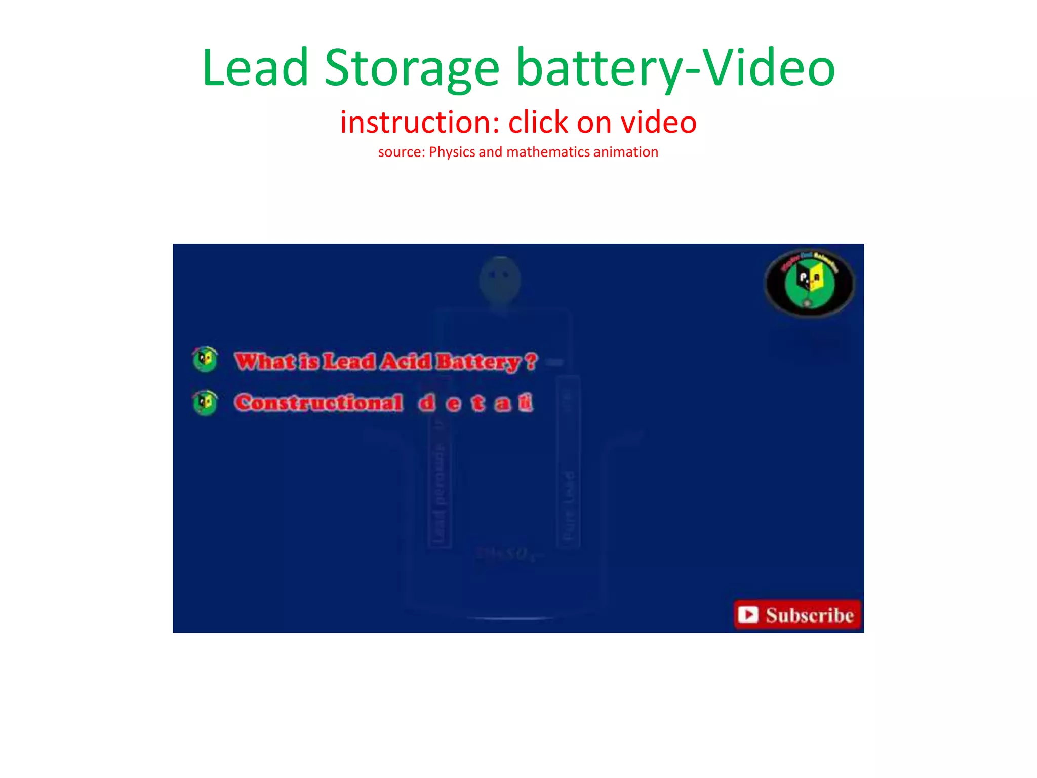 Lead storage battery | PPTX