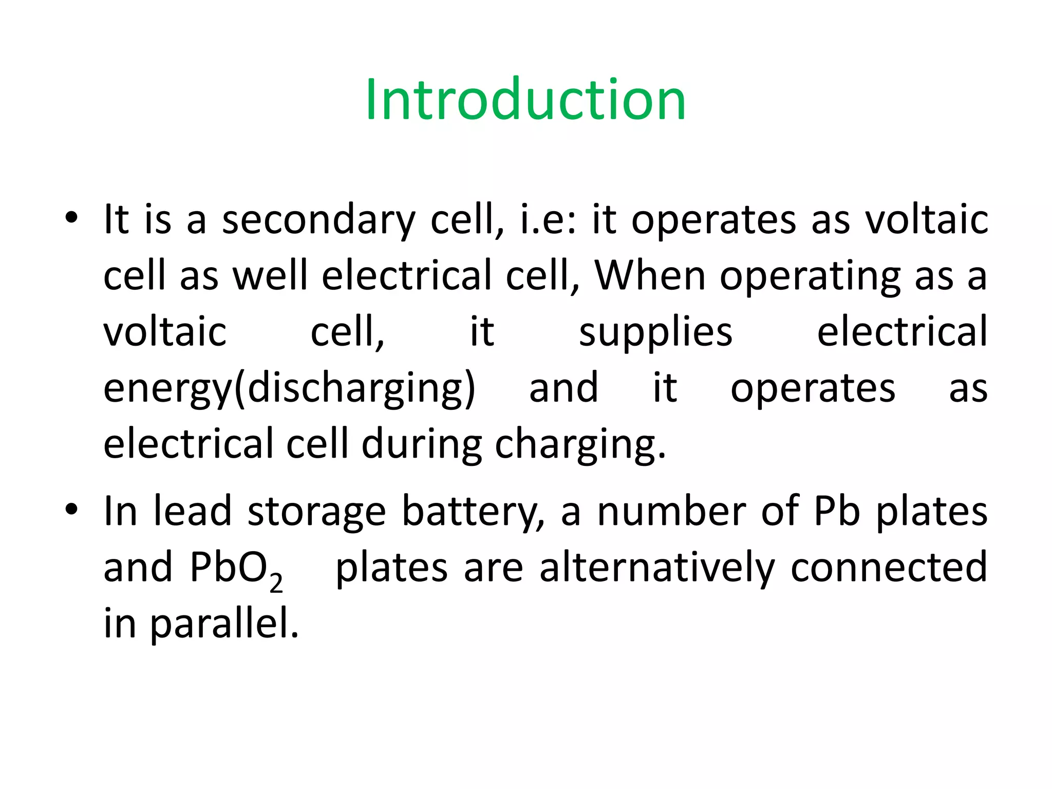Lead storage battery | PPTX