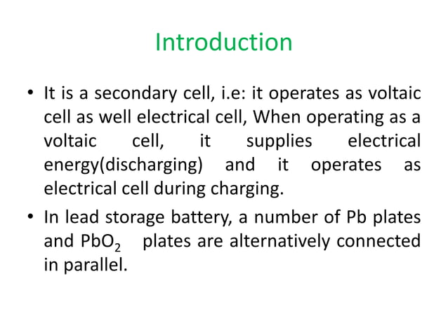 Lead storage battery | PPTX | Chemistry | Science