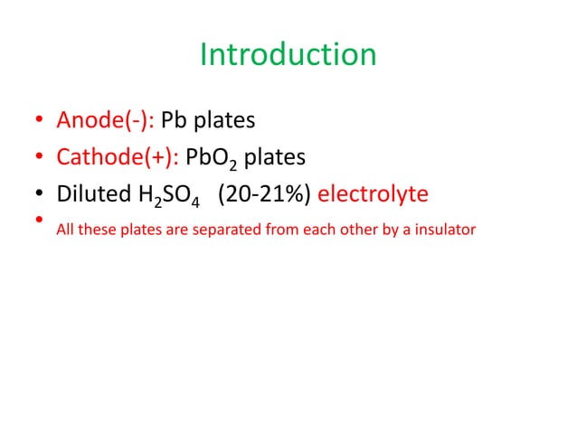 Lead storage battery | PPTX | Chemistry | Science