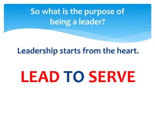 Lead to Serve: The Woodgrove Leadership Week | PPT
