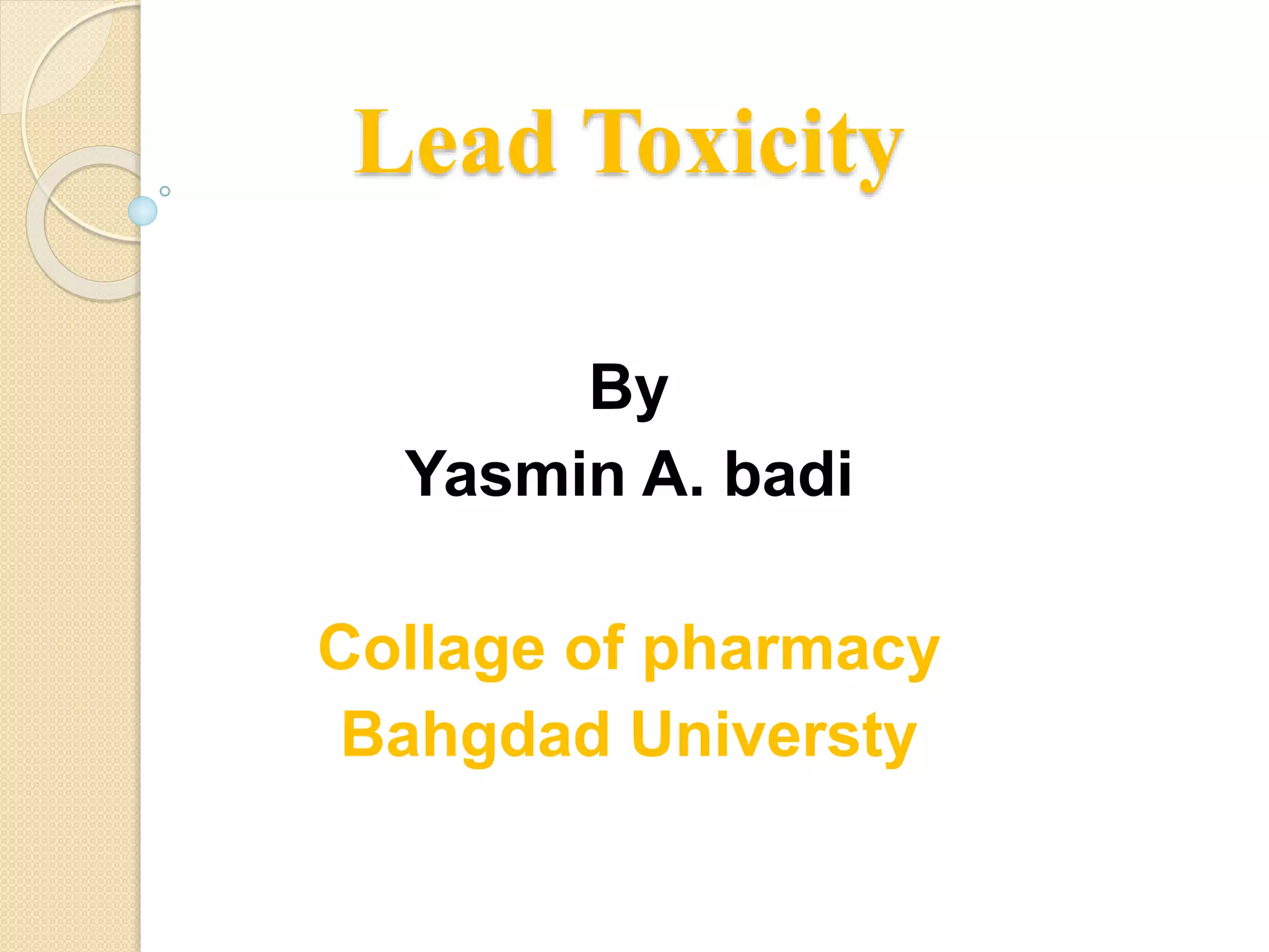 Lead toxicity | PPTX